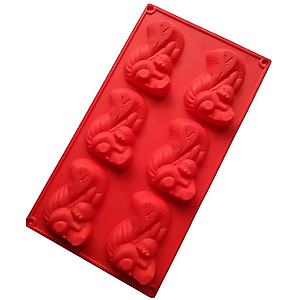 Allforhome 6 Cavities Squirrel Silicone Cake Pans Muffin Cups Handmade Soap Molds Biscuit Chocolate Cake Baking Molds