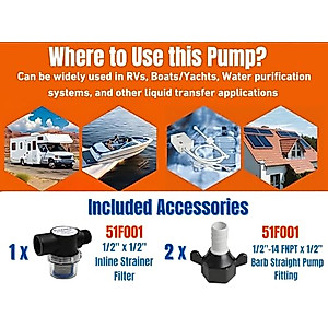 Seaflo 42 Series Diaphragm Pump with Bypass for Reduced Cycling 12V/24V 3.0GPM 55PSI (12 Volts)