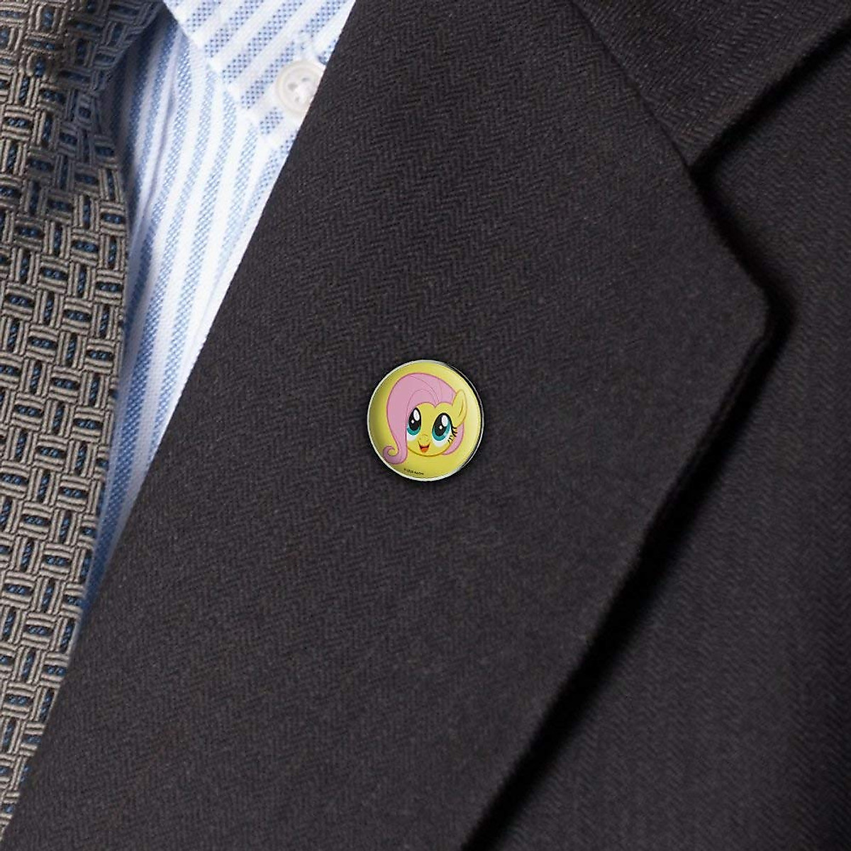 My Little Pony Fluttershy Face Metal 0.75" Lapel Hat Pin Tie Tack Pinback