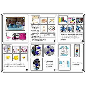 Hamster Cage | Dwarf Hamster Habitat with Exercise Wheel, Water Bottle & Accessories | 18" L x 12.5" W x 13.5" H by GalaPet