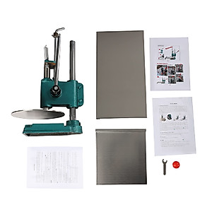 Pizza Dough Press Machine, Commercial Pizza Pastry Press Machine w/Dual Plates, Stainless-Steel Pizza Press w/ 0.2" Thick Disc, Kitchen Dough Pastry Manual Press Machine w/Cast Iron Base (9.5Inch)