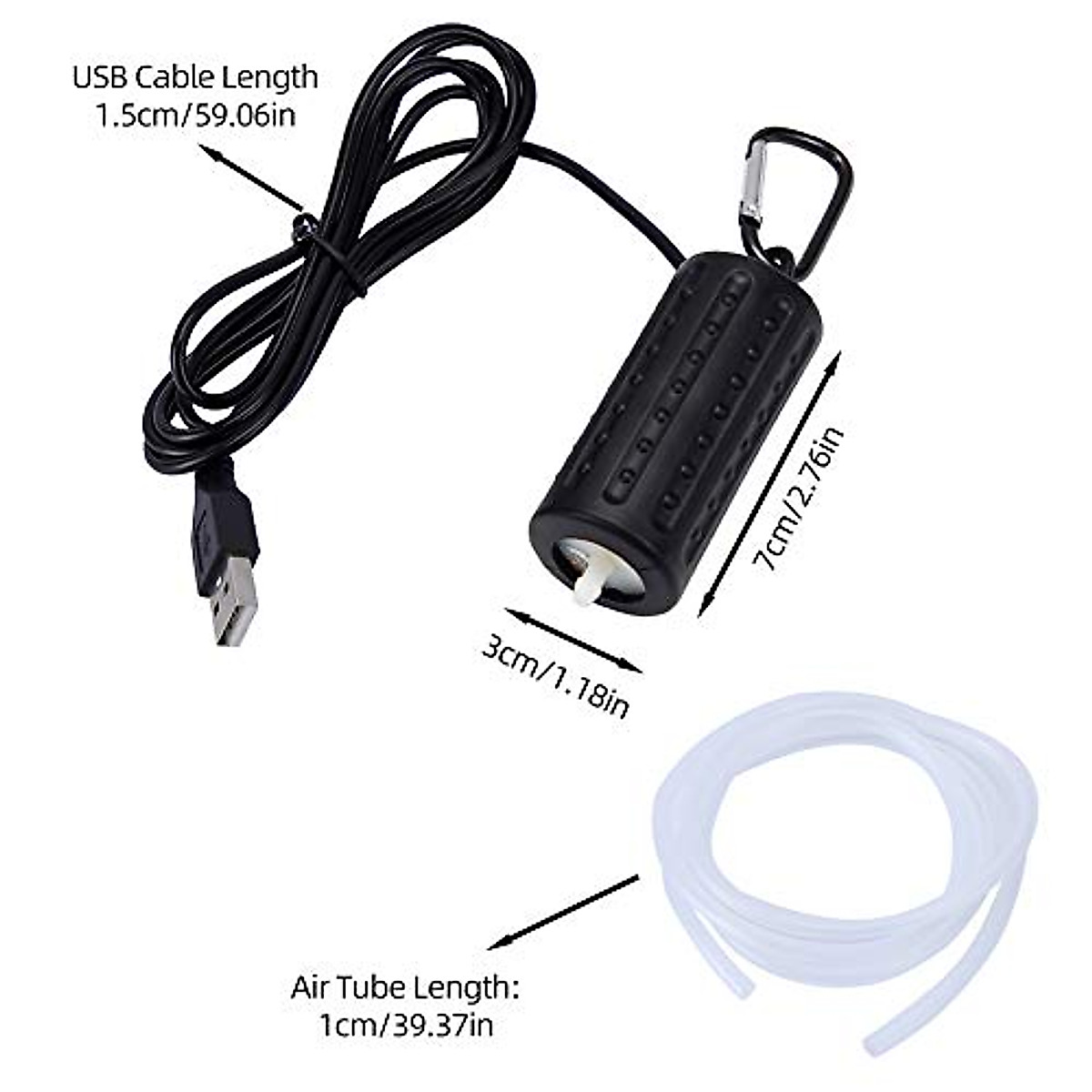 Adeeing Portable Mini USB Aquarium Fish Tank Oxygen Air Pump Mute Energy Saving Supplies Accessories (Black)