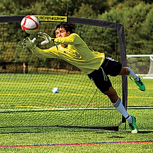 Franklin Sports Blackhawk Backyard Soccer Goal - Portable Kids Soccer Net - Pop Up Folding Indoor + Outdoor Goals - 6'6" x 3'3" - Black