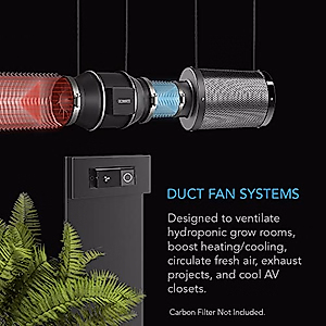 AC Infinity CLOUDLINE S4, Quiet 4” Inline Duct Fan with Speed Controller, EC Motor - Ventilation Exhaust Fan for Heating Cooling Booster, Grow Tents, Hydroponics