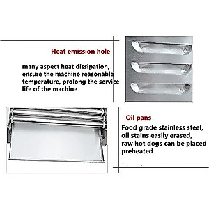 Hotdog Roller Grill Stainless Steel Hot Dog Roller Machine, 9 Roller Grill Hot Dog Warmer Cooker Machine, 50-190° Temperature Control, For Food Street, Snack Bar, Restaurant