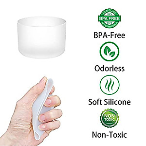 2 Pcs Silicone Sleeve Boot + 2 Pcs Straw Cover Cap for Stanley Tumbler 30-40oz, Anti-Slip Spill-Proof Bottom Boot Compatible with Stanley Tumbler Quencher Adventure Yeti Rambler Ozark Trail