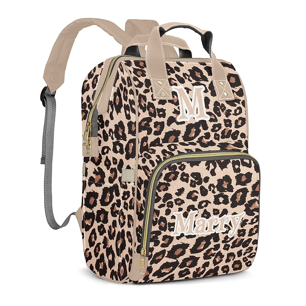 ZAACUSTOM Diaper Bag Personalized Baby Diaper Bag Backpack with Name, Custom Diaper Bags for Baby Girl Boy, Large Capacity, Waterproof, Stylish, Multifunction, Adjustable Shoulder Straps