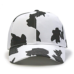 The Vintage Year Milk Cow Adjustable Snapback Baseball Cap White Free Patch (Quail)