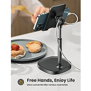LISEN Office Supplies Decor Cell Phone Stand Universal Home Office Desk, Reduce Neck Pain Height Angle Adjustable Cell Phone Stand, Taller, and More Photogenic iPhone Stand When Phone & Tablets Video