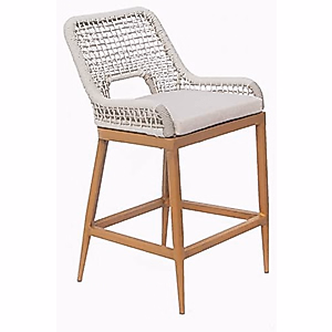 US Furnishing Indoor & Outdoor Weatherproof Bar Stools, Bar Stool 25' Counter Height Indoor & Outdoor Waterproof Hand-Crafted Stool, Gray.brown, (7890-cc)