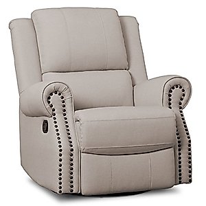 Delta Home Denham Recliner Glider Swivel Chair, Wood, Flax