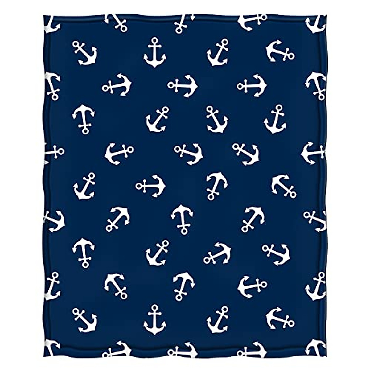 Levens Nautical Anchor Blanket Gifts for Women Girls Boys, Ocean Themed Navy Anchor Decoration for Home Bedroom Living Room Dorm Office, Soft Warm Lightweight Throw Blankets Dark Blue 50"x60"