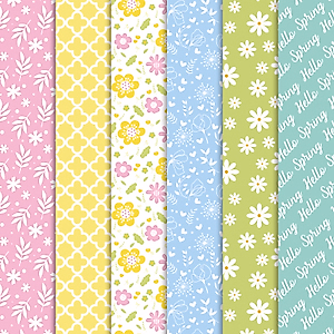 Whaline 90 Sheet Spring Tissue Paper Colorful Floral Pattern Gift Wrapping Paper 6 Flower Design Pastel Easter Tissue Paper for Spring Birthday Wedding Gift Packing DIY Art Craft, 13.8 x 19.7in