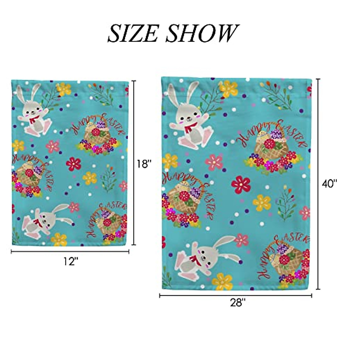 My Little Nest Seasonal Garden Flag Cute Bunny And Easter Egg Vertical Garden Flags Double Sided for Home Farmhouse Yard Holiday Flag Outdoor Decoration Banner 12"x18"