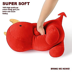 Ditucu Cute Dinosaur Dragon Stuffed Animals Toys Halloween Plush Dolls Soft Dino Plushie Birthday Gifts for Kids Girls Boys Red 12 inch