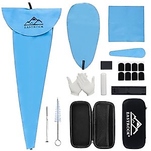 EASTROCK Saxophone Cleaning Kit with EVA Case for Alto Tenor Sax Clarinet Flute and other Wind & Woodwind Struments,Including Sax Cleaning Swab(4pcs),Mouthpiece Brush