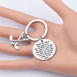 TIIMG Funny Golf Gift Golfer Gift Golfing Keychain Gift for Dad Grandpa Husband Boyfriend Golf Lover Gift Golf Cart Keychain