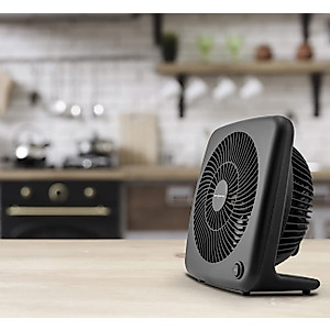 Air Monster 7 Inch 2 Speed Compact Desktop Table Top Personal Box Fan, Space Saver, High Performance, Turbo Force, Fully Assembled, Matte Black