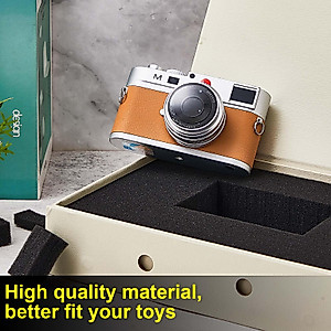 2 Pieces Pre Cubed Foam Tray Customizable Foam Insert Black Pluck Foam Insert for Interlocking Cases, 30 x 30 x 5 Cm/ 11.81 x 11.81 x 1.97 Inches