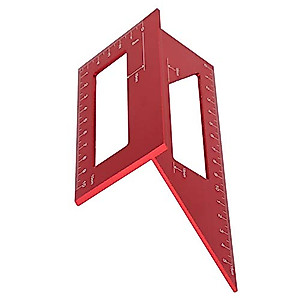 45/90 Degree Layout Miter Gauge, Aluminum Alloy Saddle Layout Square Gauge Saddle Square Woodworking Tool for Woodworking Industrial Carpenter(Red)