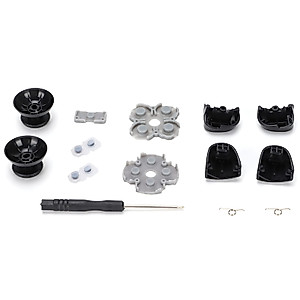 PS5 Controller Replacement Parts Kit for PS5 Handle Conductive Rubber Pad Rocker + 3D Plastic Cap + L12 Replacement Buttons Set Repair Kit