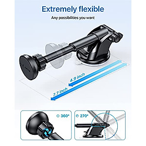 andobil [Bumps Friendly Magnetic Phone Holder for Car, [Super Strong Magnet] Universal Dashboard Windshield Car Mount Magnet Compatible with iPhone 13 12 Pro Max 11 XR Samsung S22 S21 All