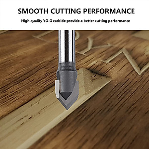 SpeTool Carbdie Tip V Groove CNC Engraving Bit Router Bit CNC Woodwork Tools 60 Deg 1/2 Inch Cutter with 1/4 Inch Shank