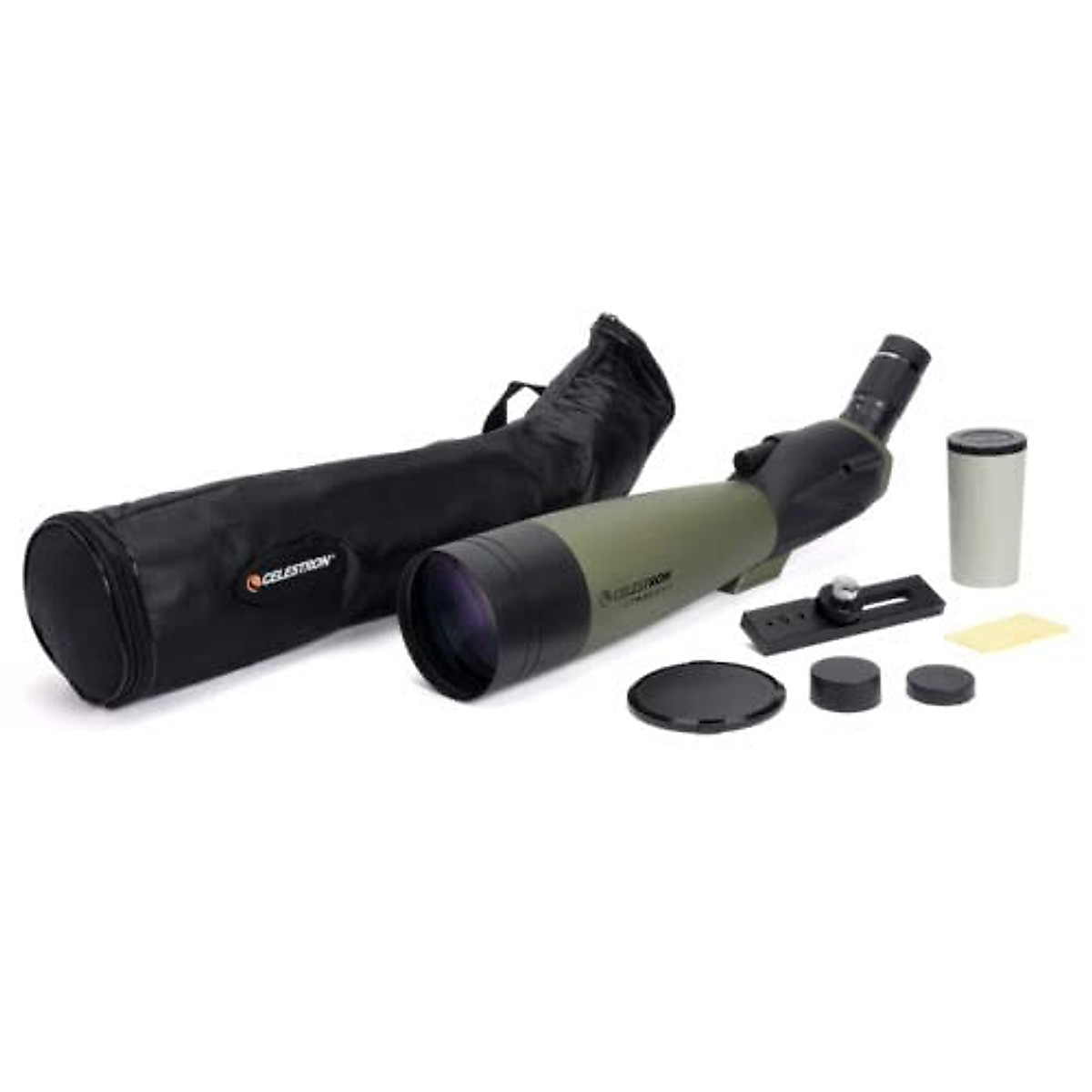 Celestron – Ultima 100 Angled Spotting Scope – 22-66x Zoom Eyepiece – Multi-coated Optics for Bird Watching, Wildlife, Scenery and Hunting – Waterproof & Fogproof– includes Soft Carrying Case