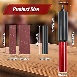 Spindle Sander Adapter for Power Drill, Hand-Held Rubber Sanding Drum, Universal Hexagonal Attachment for Power Drill Chuck