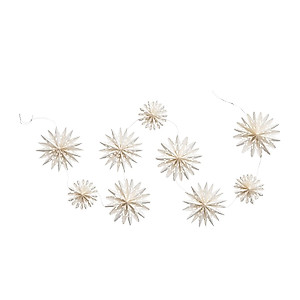 Creative Co-Op Snowflake Garland in Kraft Box, White