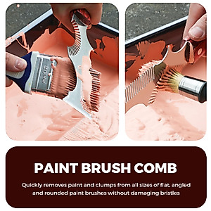 PinStone 8-In-1 Painters Tool, Paint Brush Comb, Paint Roller Cleaner Tool, Stainless Steel Paint Scraper, Putty Knife, Paint Can Opener, Metal Paint Brush Comb and Roller Cleaning Tool