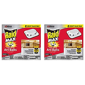 Raid Max Double Control Ant Baits, 8 CT 0.28 Ounce (Pack of 2)