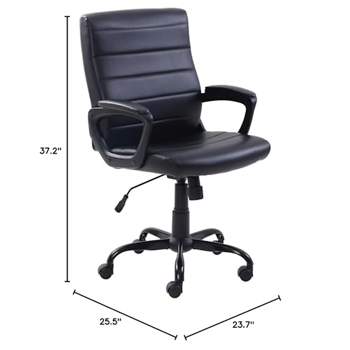 Bonded Leather Mid-Back Manager's Office Chair, Black