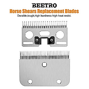 BEETRO 24 and 35 Teeth Horse Shears Replacement Blades, Professional Stainless Steel Clipper Blades for Horse Equine Goat Pony Cattle