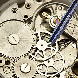 2 Pieces Mini Titanium Tweezers Portable Titanium Alloy Tweezers EDC Tweezers Survival Pick Up Tweezers Camping Outdoor Gadget Travel Mini Tool Large and Small Sizes Tweezers (Blue)