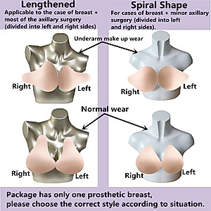 Sibrawom Cotton Mastectomy Breast Prosthesis Forms Lengthened Light-weight for Breast Cancer Insert Pads Only One Piece
