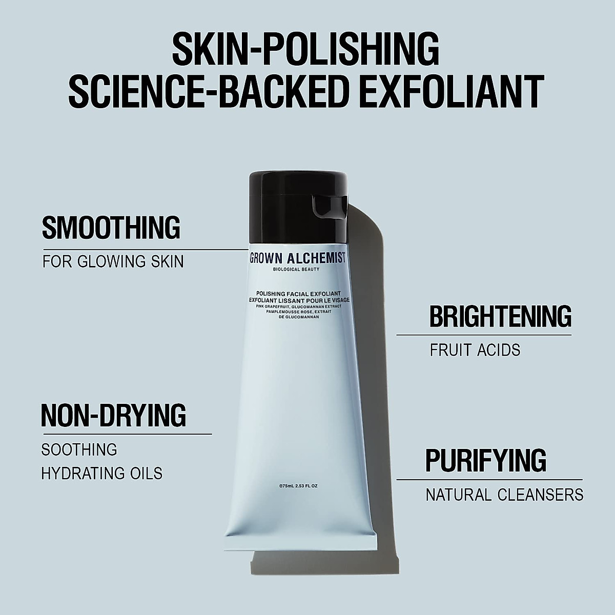 Grown Alchemist Polishing Facial Exfoliant with Pink Grapefruit and Glucomannan Extract (75ml / 2.53oz)