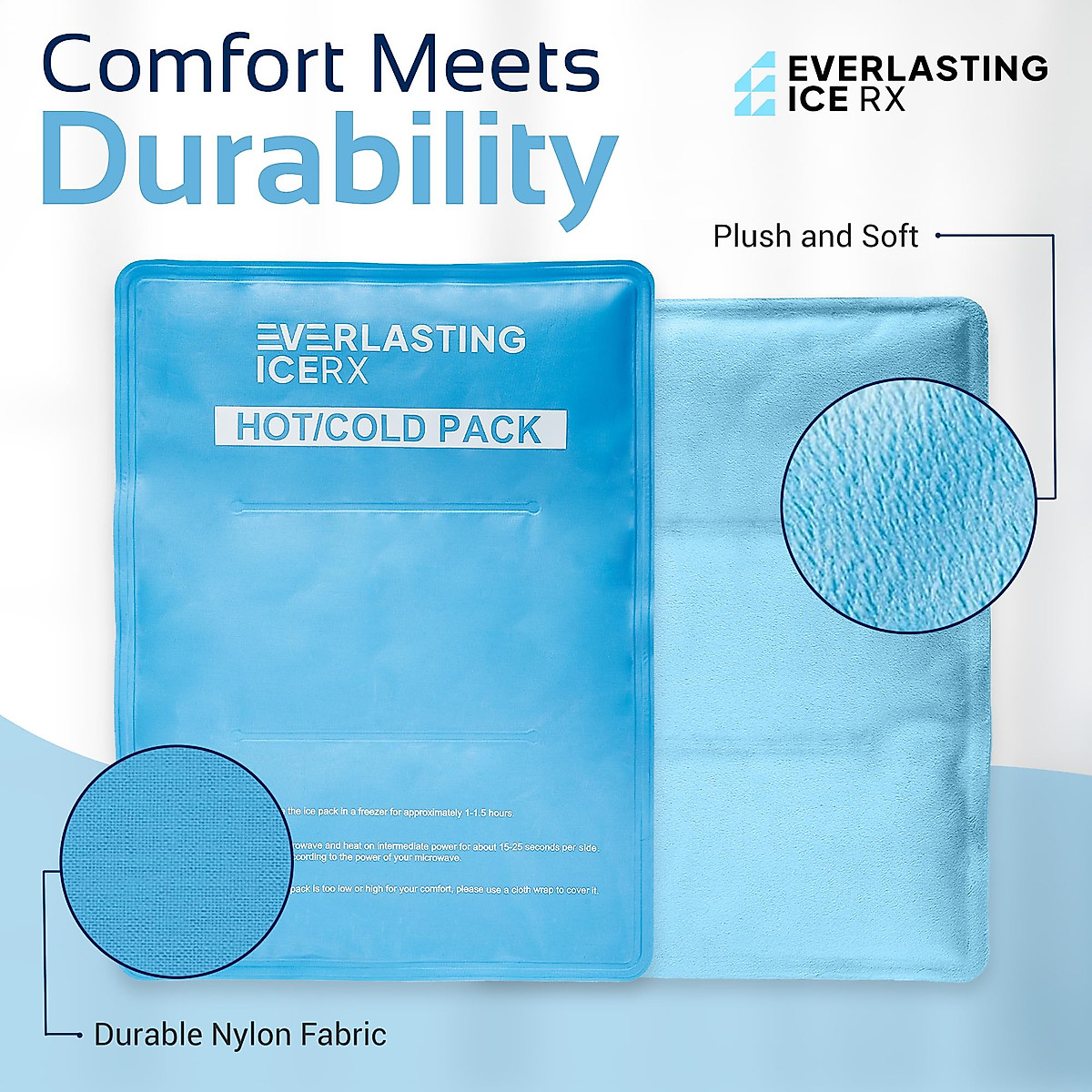 Reusable Ice Pack for Injuries | 11" x 14.5" - 2 Pack XL | Hot & Cold Pack | Large Ice Pack for Back Pain Relief, Soft Ice Packs Reusable, Flexible When Frozen