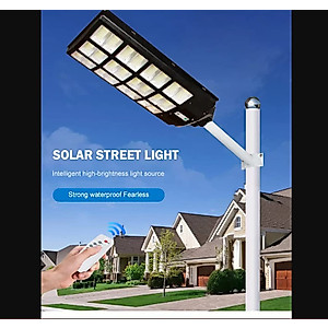 Solar Lights Street Lights Outdoor, Parking Lot Light Commercial Dusk to Dawn Led Street Light Solar Powered with Motion Sensor for Basketball Court, Road, Playground (1200, Volts) (1200, Volts)