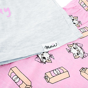 Disney Pajama for Women | Ladies Aristocats Pajamas | Cotton Short PJ Set Grey Medium