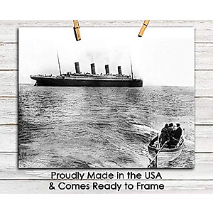 Last Known Photo of Titanic Afloat Wall Art Print Wall Art Print - 8x10 Unframed Picture For Home, Office, Dorm & Bedroom Decor - Creative Gift Idea for Titanic and Movie Fans