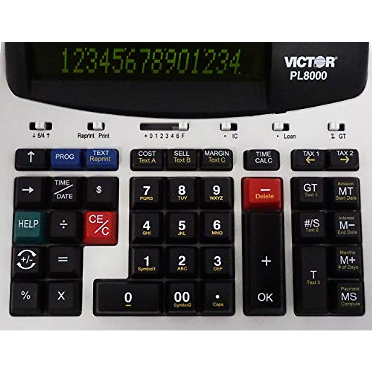 Victor Technology PL8000 Thermal Printing Calculator, Prompt Logic, Help Key, 8.0 Lines Per Second