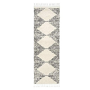 Amazon Brand – Rivet Contemporary Polypropylene Rug, 96" x 30", Ivory