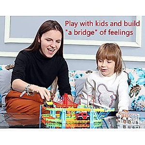 Race Tracks Toys for Kids Boys Girls Electric Car Create a Variety of Tracks 3 4 5 6 Year Old Boys Girls Best Gift (Colorful)