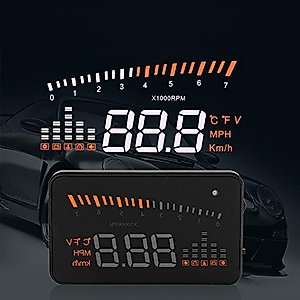 Car Head-Up Windshield Display, Head-Up Display, OBDII HUD Head Up Display Color LED Projector Speed Warning System for Car Trucks
