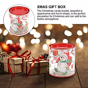 Cabilock 8pcs Portable Cylinder Airtight Cookie Container Candy Containers for Cookie Containers for Giving Christmas Empty Tin Holiday Cookie Box Metal Christmas Jar Seal