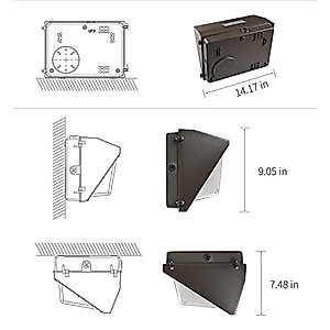 70W LED Wall Pack Light, 5000K 8400LM Commercial and Industrial Light with Photocell Sensor, Outdoor Security Lights for Buildings Warehouse Parking Lot