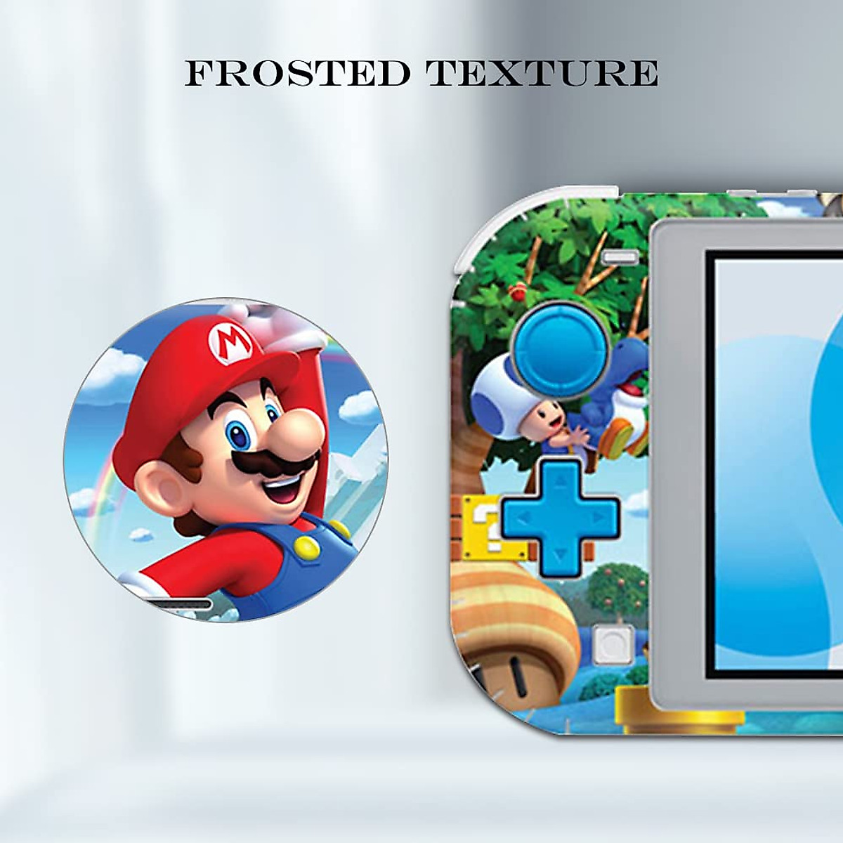 PERFECTSIGHT Compatible with Nintendo Switch Lite Skin Sticker Kawaii Cartoon Vinyl Decal Pretty Pattern Protective Film for NS Console & Joy-Con Controller & Dock (5.5-Mario)