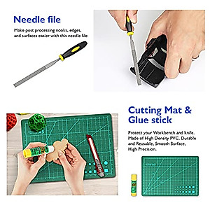 YEETIN 45 Pieces 3D Printer Tools Kit, 3D Printing Accessory Includes Deburring Tool, Digital Caliper, Art Knife Set, Tube Cutter, Storage Bag Suitable for 3D Print Removing, Cleaning, Finishing