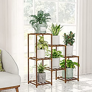 GENTINGBRO Plant Stand Indoor Outdoor Wood Plant Shelf for Multiple Plants Corner Plant Rack Window Flower Stand for Garden Patio